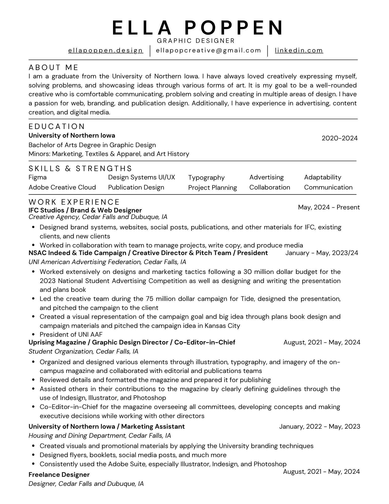 Resume – Ella Poppen